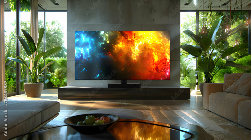 Envision the brilliance of a smart TV in HDR, displaying crisp imagery ...