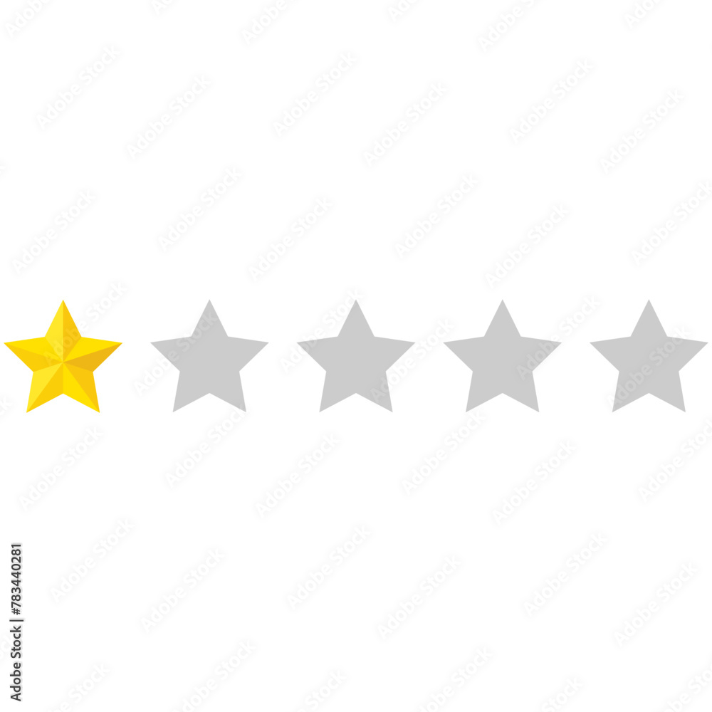 1 star rating icon, simple graphic classify quality review flat design ...