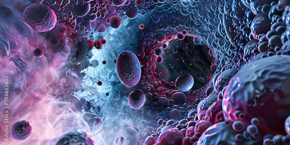 Microscopic Cosmos: Exploring the Cell's Intricate Landscape Stock ...