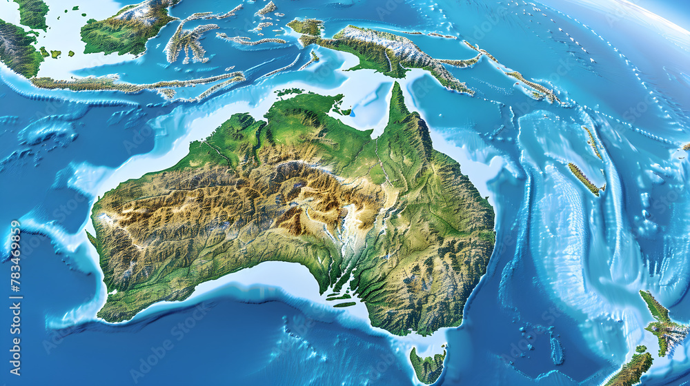 Accurate and Detailed Map of New Zealand Highlighting Its Physical ...
