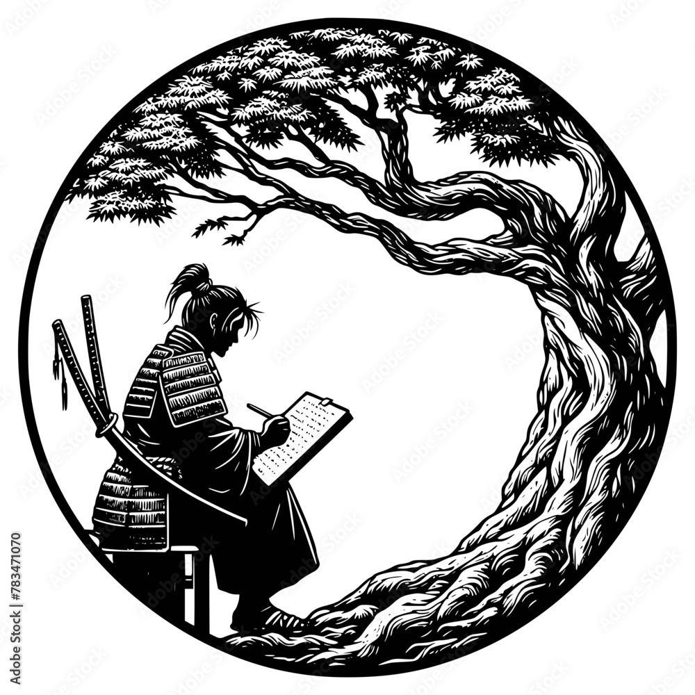 Vetor de Samurai Tree Of Life, Laser cut tree of life Svg, Samurai ...