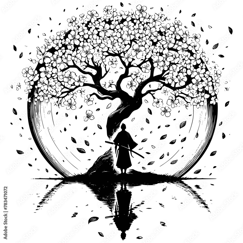 Samurai Tree Of Life, Laser cut tree of life Svg, Samurai Vector ...