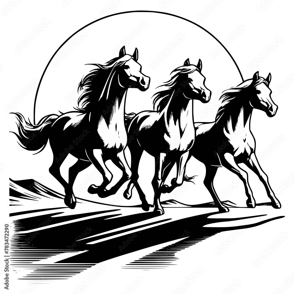 Vetor de Arabian Horse, Running Horses Gallop thoroughbred Clipart ...