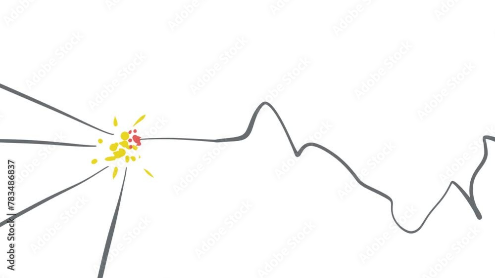 Animation of an electrical circuit with sparking wires. There are ...