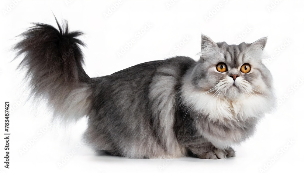 Persian longhair cat - Felis silvestris catus - is characterised by a ...