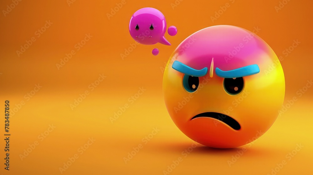 A yellow emoji with a forlorn appearance, its teary eyes glistening as ...