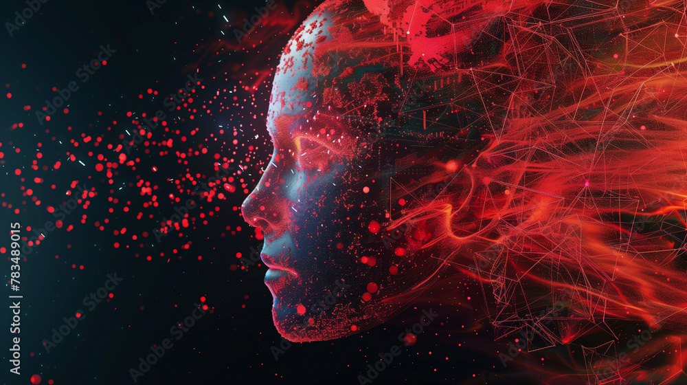 Digital Human Face Representation in Network Particles. A digital mesh ...