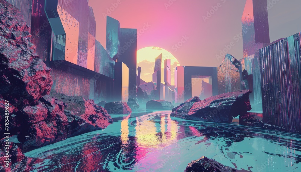 Dive into a surreal virtual world with unexpected camera angles ...