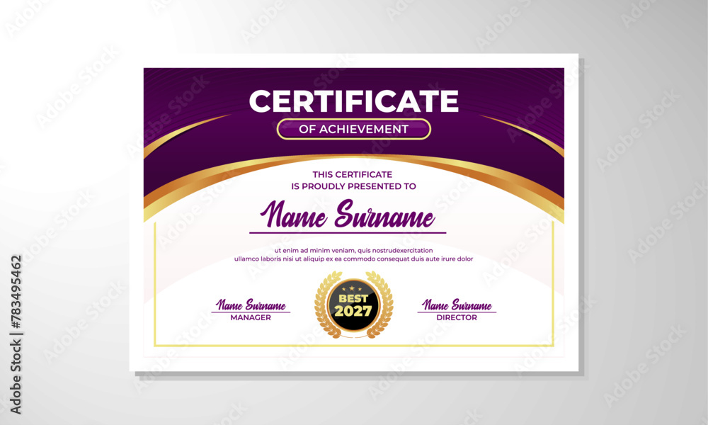elegant gradient certificate design template Stock Vector | Adobe Stock