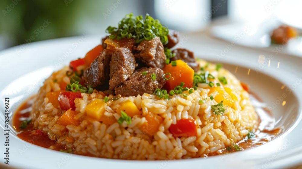 kebuli rice, goat meat and camel meat, traditional Arabic food and rice ...