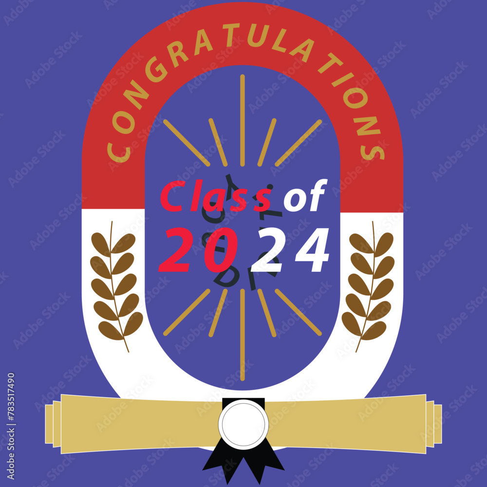 Class 2024. Stylized inscription with the year. Vector illustration for ...
