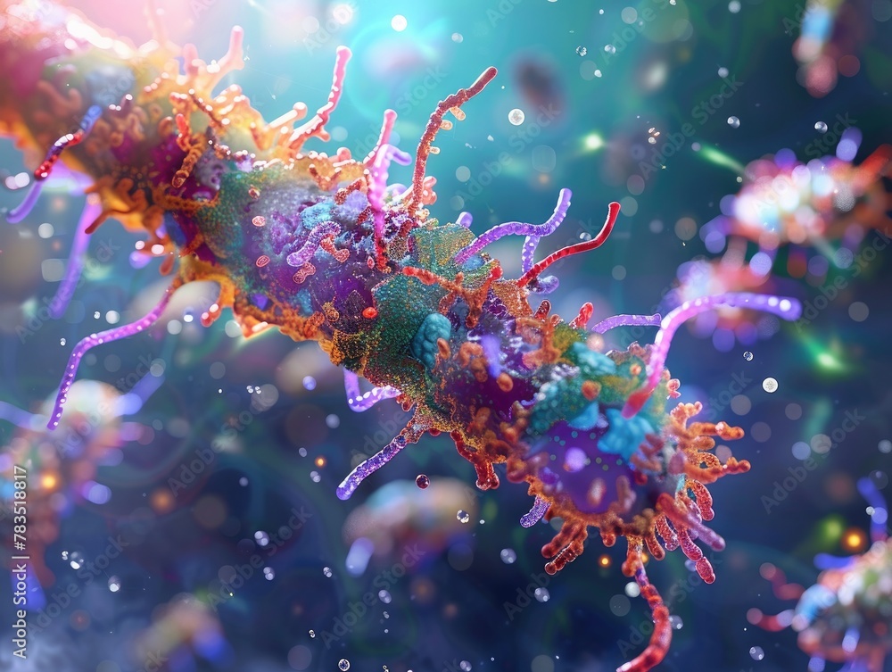 A 3D animated visualization of a bacterial cell synthesizing ...