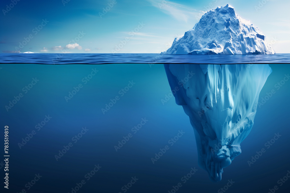 Iceberg above and below water Stock Photo | Adobe Stock