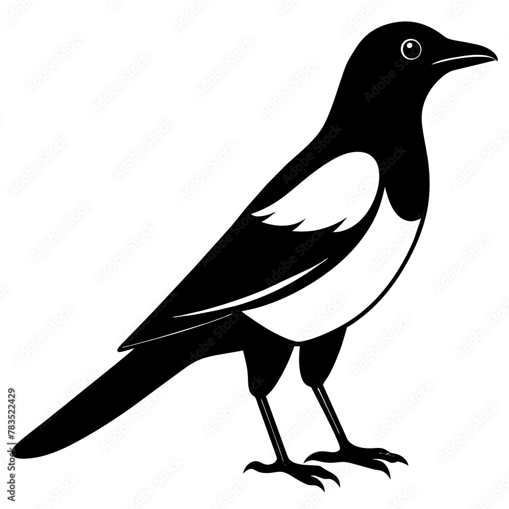 magpie silhouette vector art illustration Stock Vector | Adobe Stock
