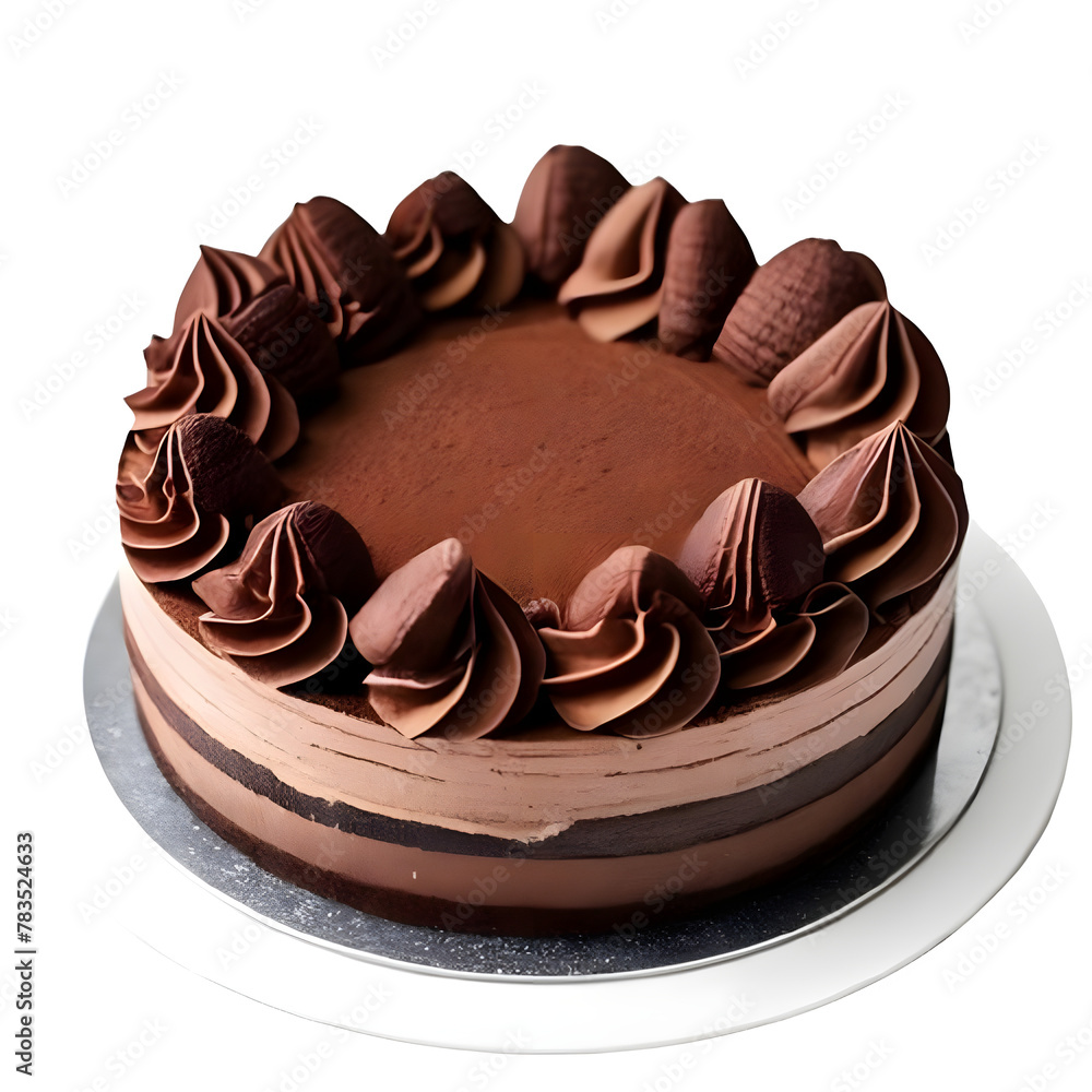 Triple chocolate mousse cake on a transparent background, Birthday Cake ...