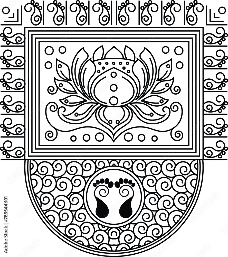 Indian Traditional and Cultural Rangoli, Alpona, Kolam, or Paisley ...