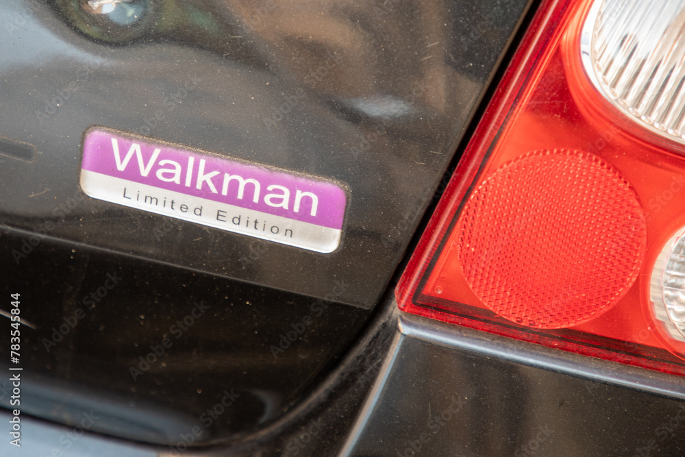 Sony walkman radio cassette player logo sign and brand text on limited ...