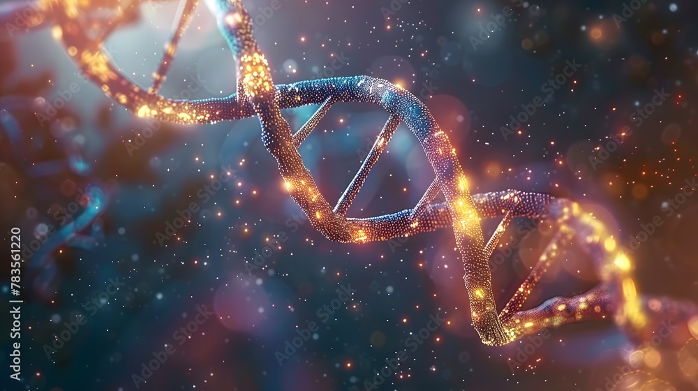 Healthcare, DNA strands, artificial intelligence. DNA double helix, AI ...