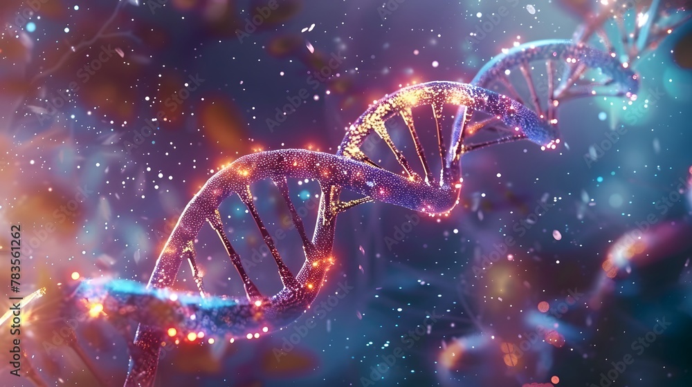 Healthcare, DNA strands, artificial intelligence. DNA double helix, AI ...