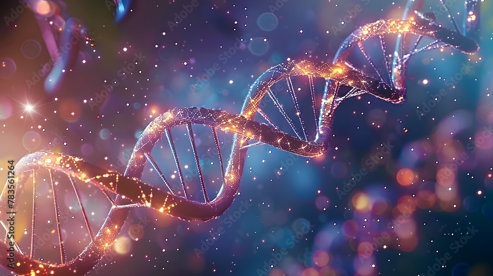 Healthcare, DNA strands, artificial intelligence. DNA double helix, AI ...