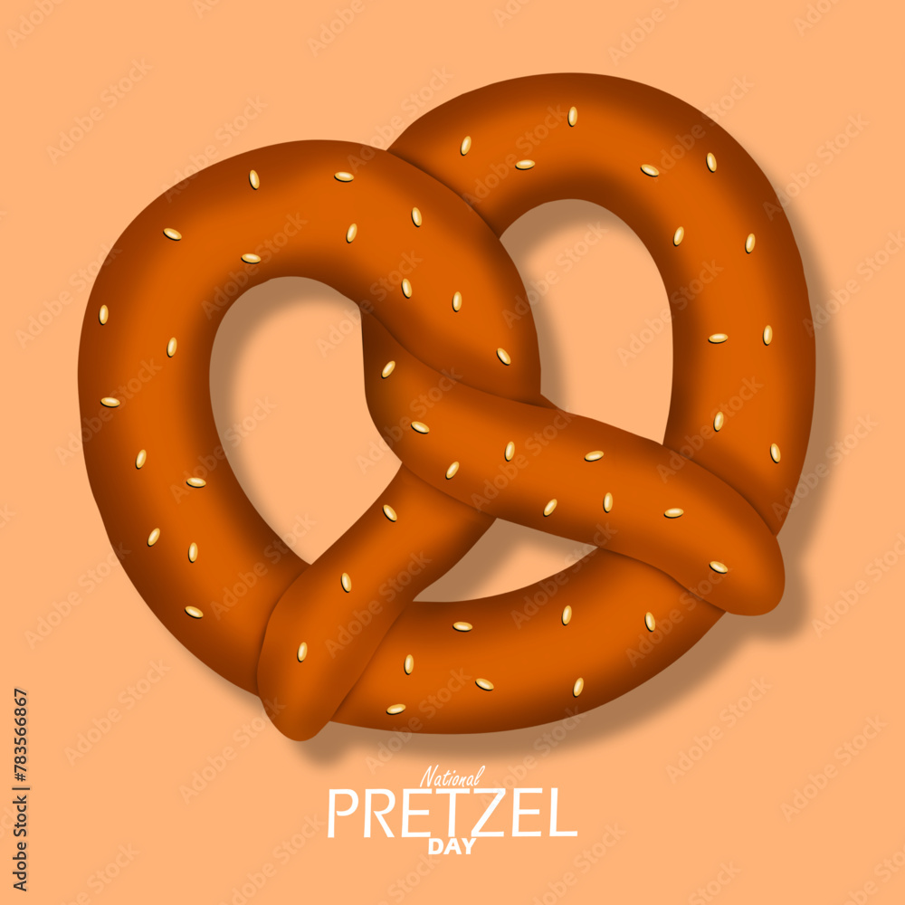 National Pretzel Day event banner. A delicious looking pretzel cookie ...