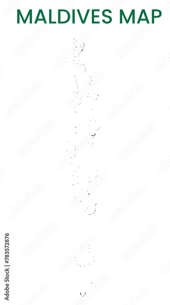 Vetor de High detailed map of Maldives. Outline map of Maldives. Asia ...