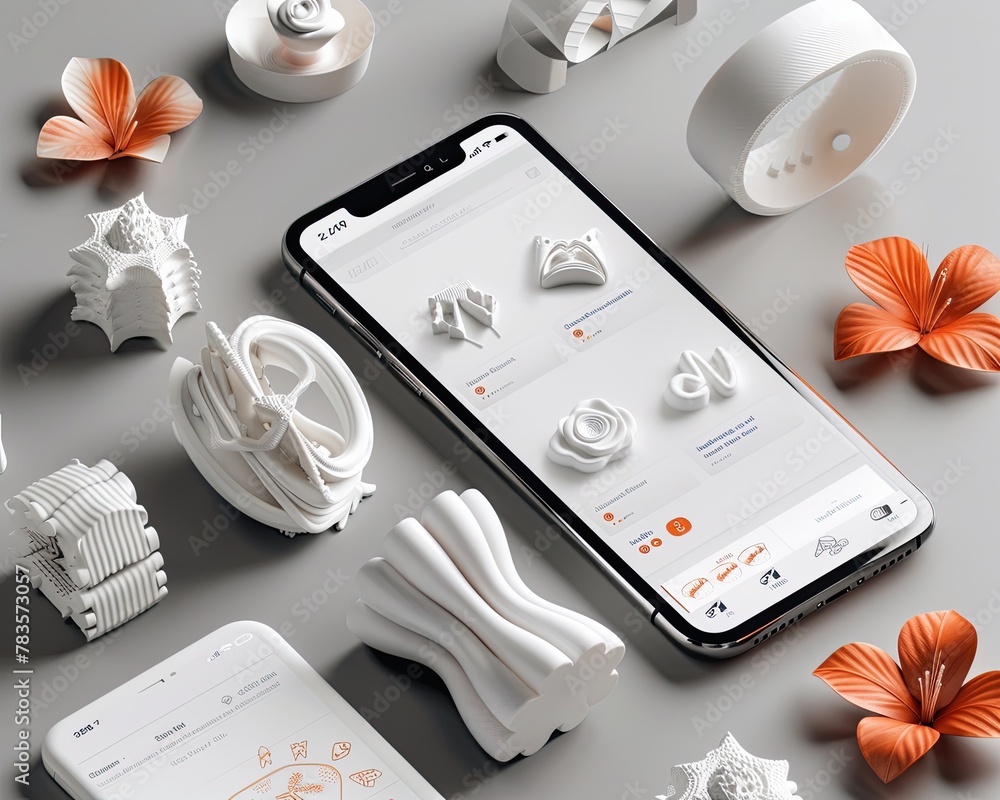 Mobile app interface for custom designing and ordering 3D printed ...