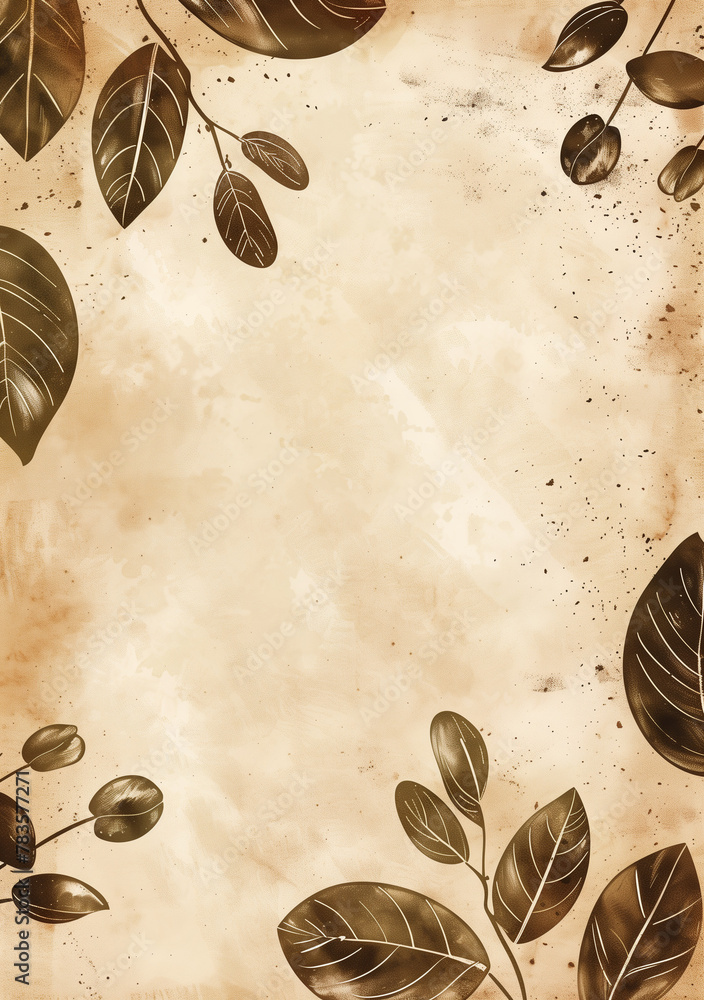 An elegant coffee-themed background with detailed coffee beans and ...