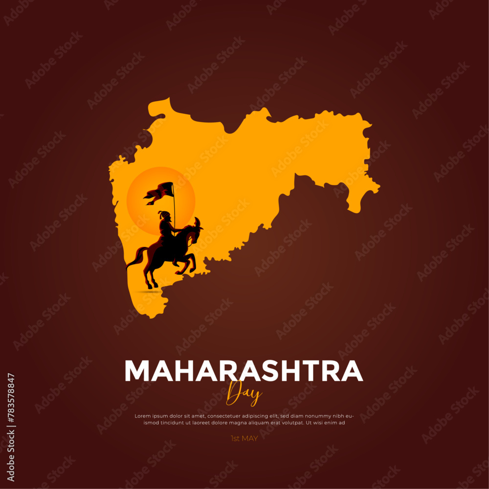 Happy Maharashtra Day Post and Greeting Card Design. Minimal and Modern ...