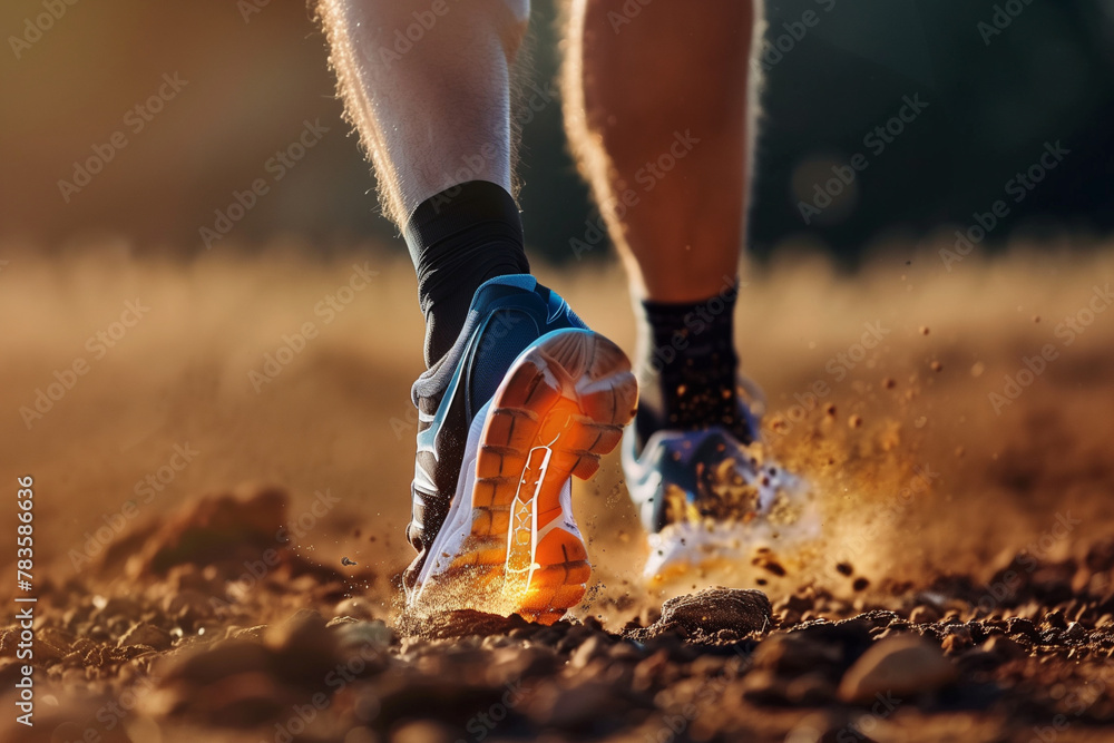 Male runner injured calf muscle and suffering with pain. Sprain ...