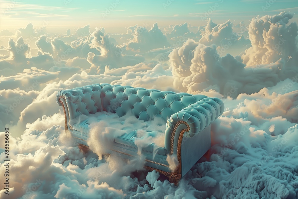 Cozy large sofa couch with bedside table and lamp soft white fluffy ...