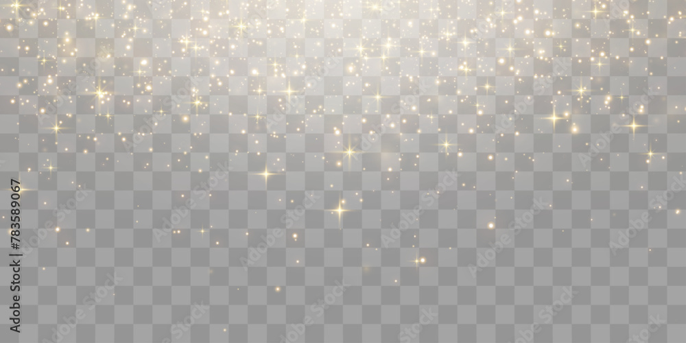 Vector flying particles of light. Magical light dust, dusty shine ...