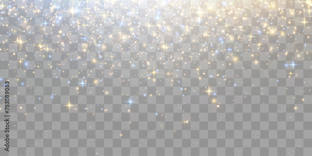 Vector flying particles of light. Magical light dust, dusty shine ...