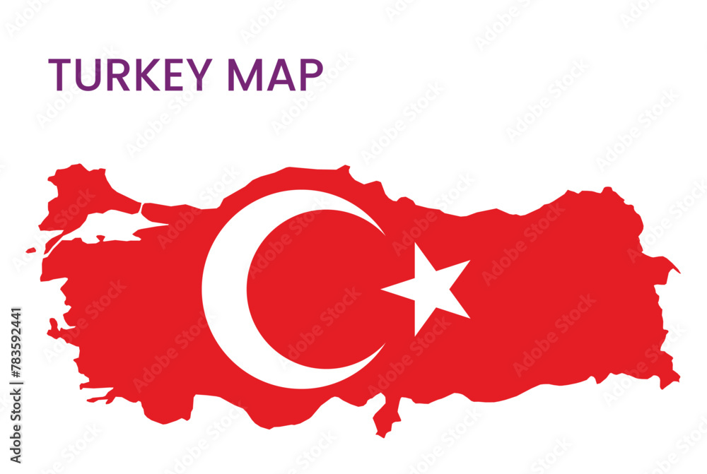 High detailed map of Turkey. Outline map of Turkey. Asia Stock Vector ...