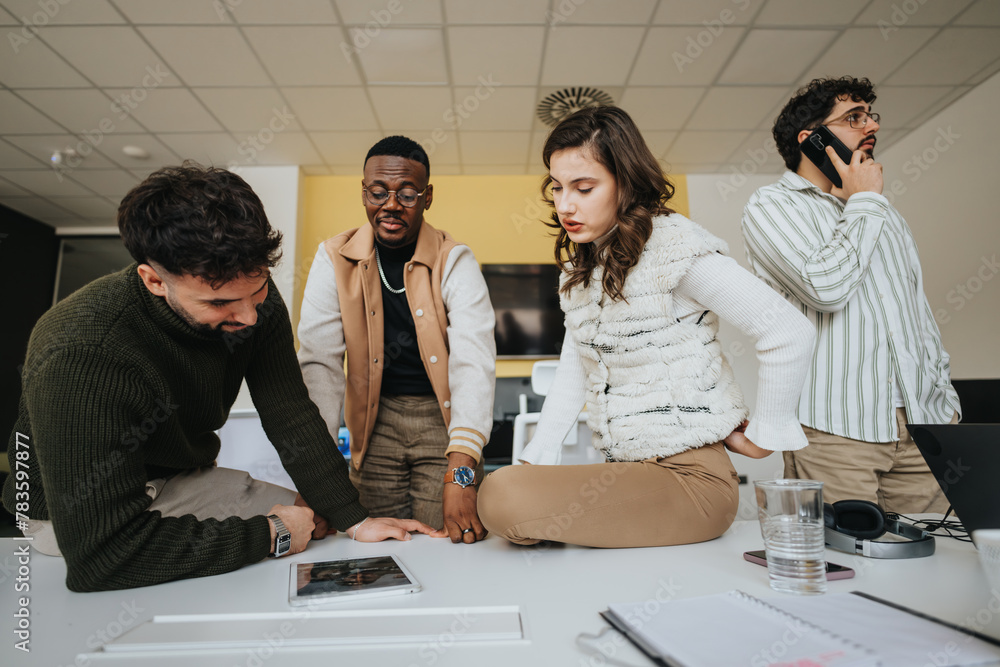 Multiracial teamwork for business expansion in creative workspace ...