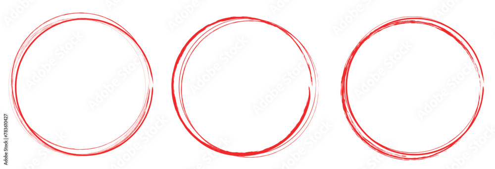 Red circle brush stroke vector isolated on white background. Red circle ...