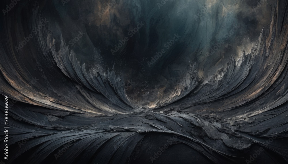 This digital art captures a dramatic, abstract representation of ...