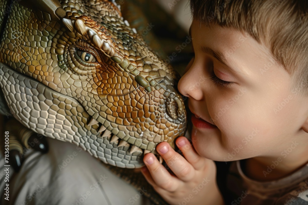 Enthusiastic Autistic Child Excitedly Sharing Dinosaur Knowledge with a ...