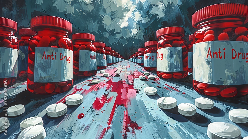 Striking digital illustration portraying an Anti Drug campaign ...