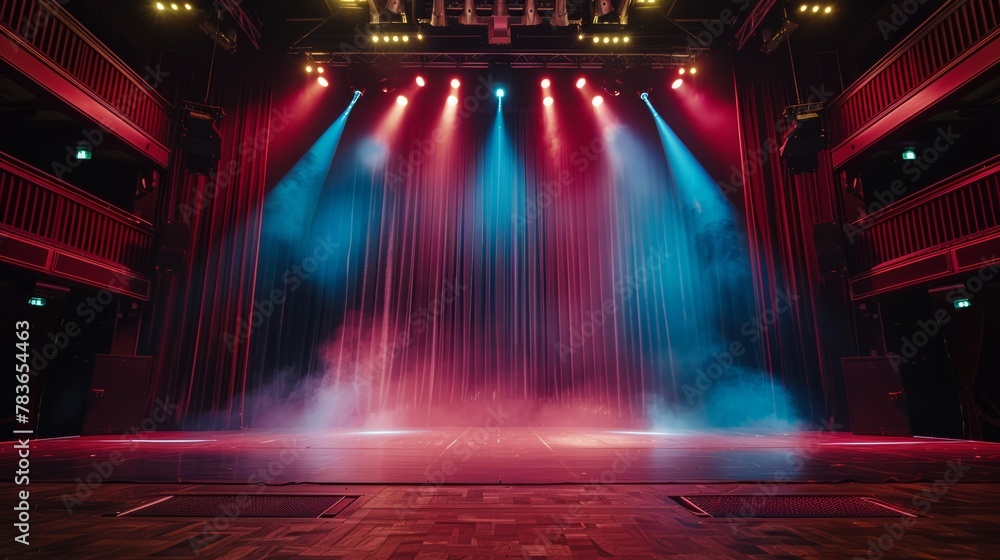 Theater stage with spotlight illuminating for opera performance, Opera ...