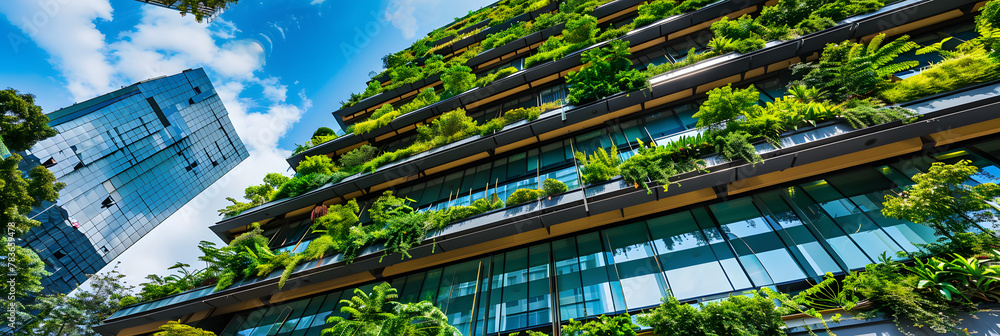 Exterior of a green-certified corporate building, showcasing ...