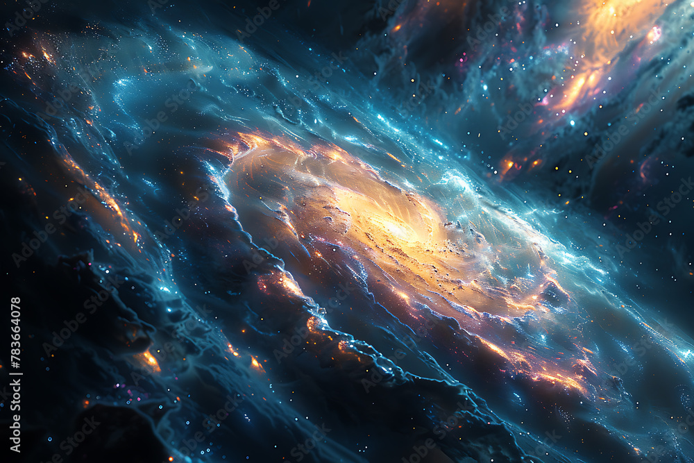 Vibrant digital rendering of deep space featuring a mesmerizing nebula ...