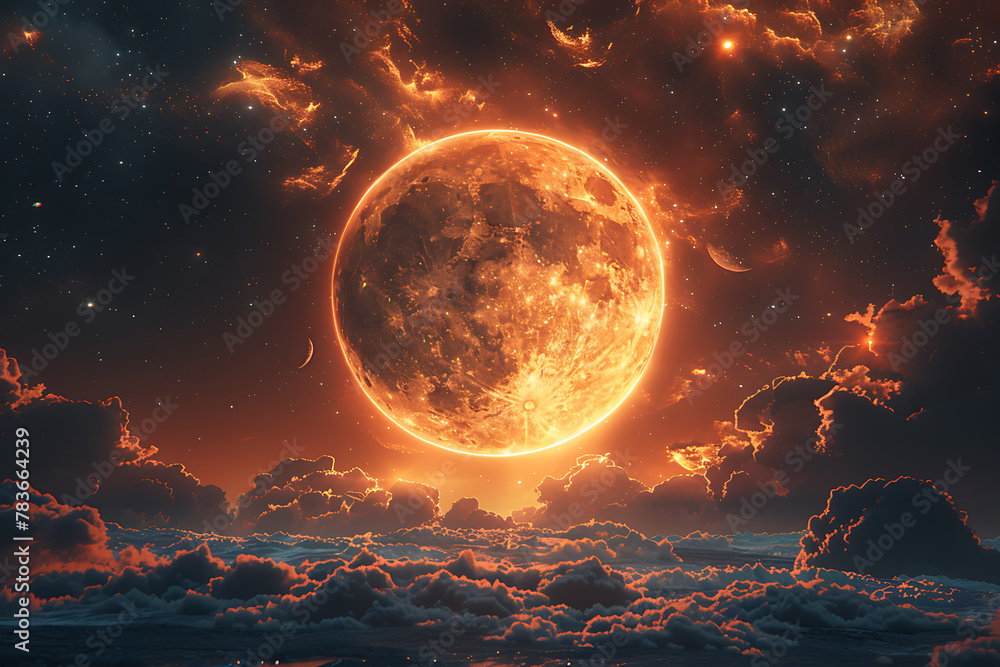 Vibrant digital rendering of deep space featuring a mesmerizing nebula ...