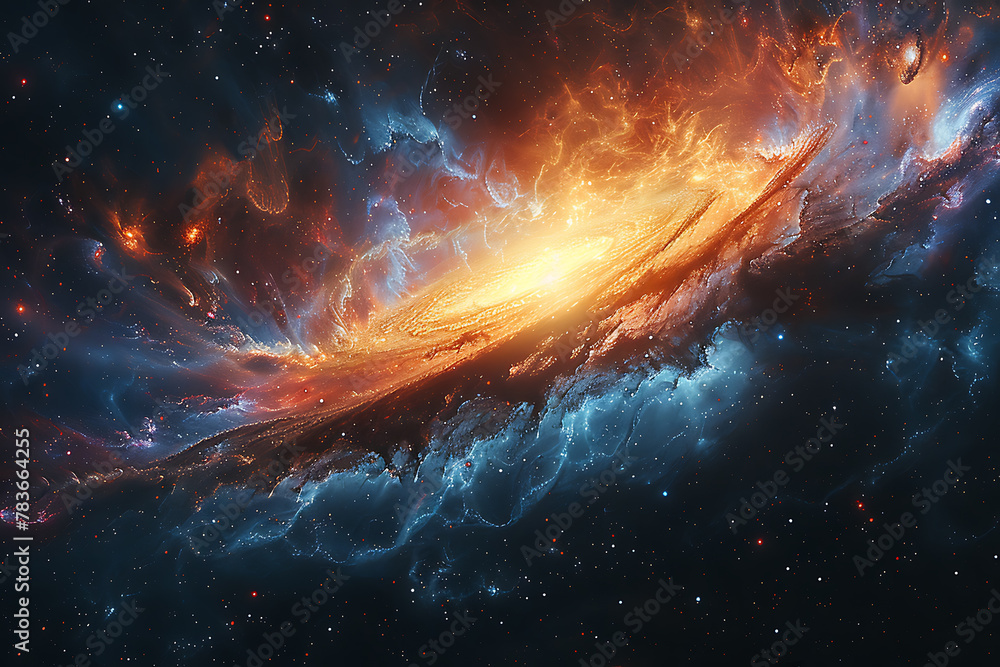 Vibrant digital rendering of deep space featuring a mesmerizing nebula ...