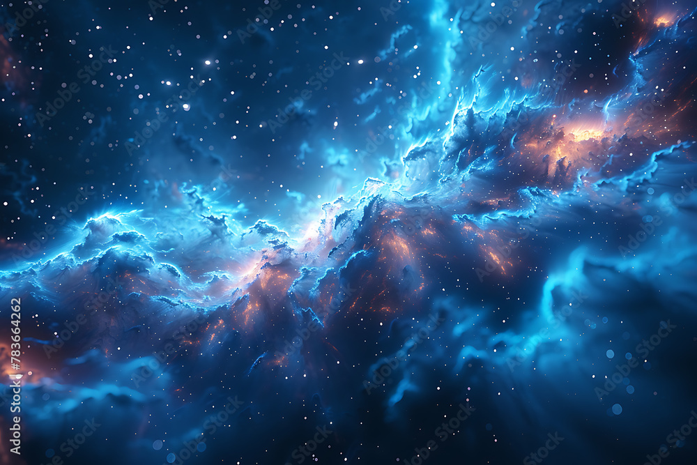 Vibrant digital rendering of deep space featuring a mesmerizing nebula ...