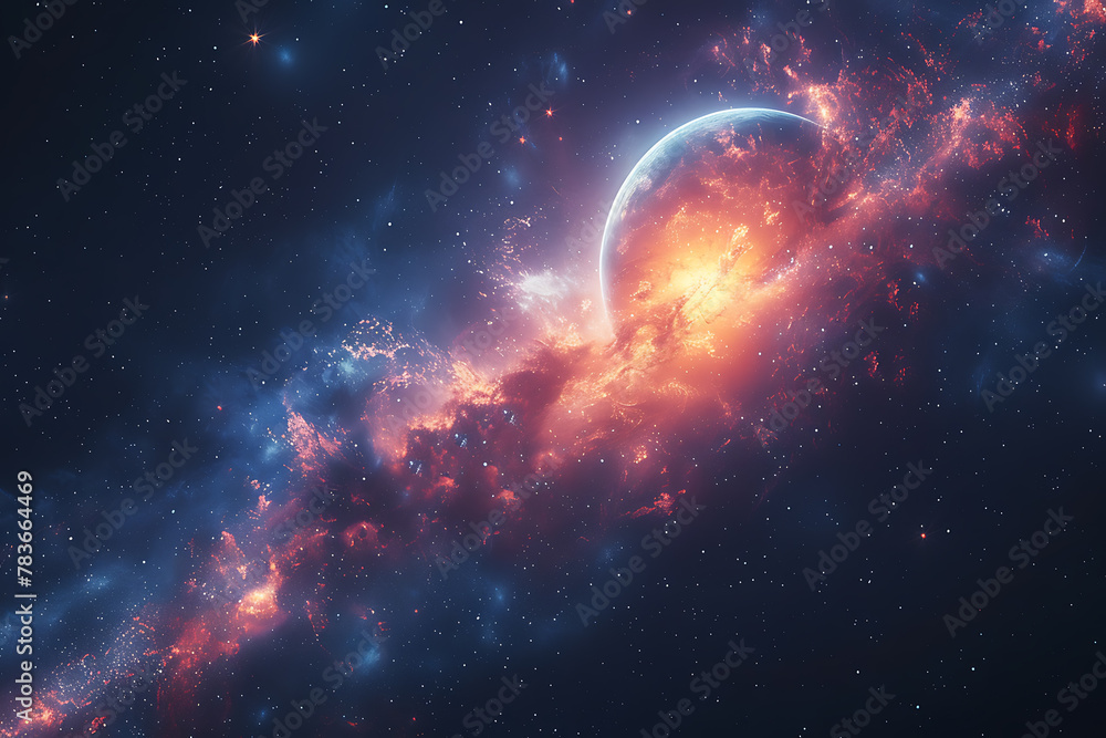 Stunning digital artwork of deep space, featuring a captivating blend ...