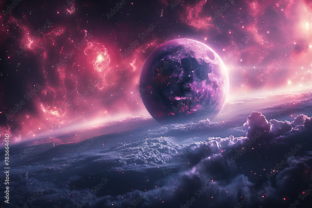 Stunning digital artwork of deep space, featuring a captivating blend ...