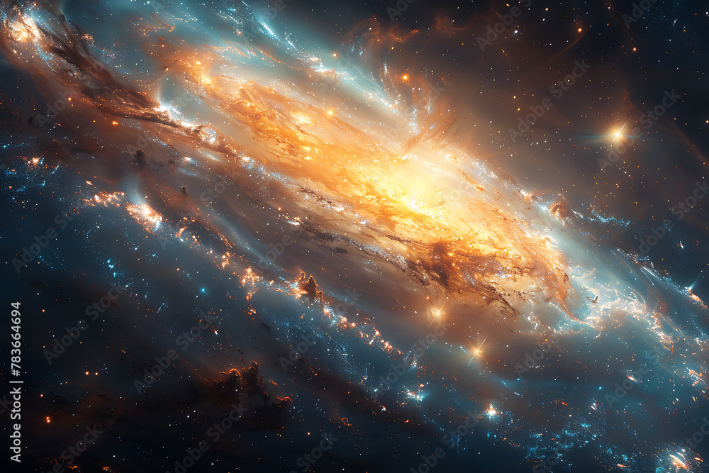 Stunning digital artwork of deep space, featuring a captivating blend ...