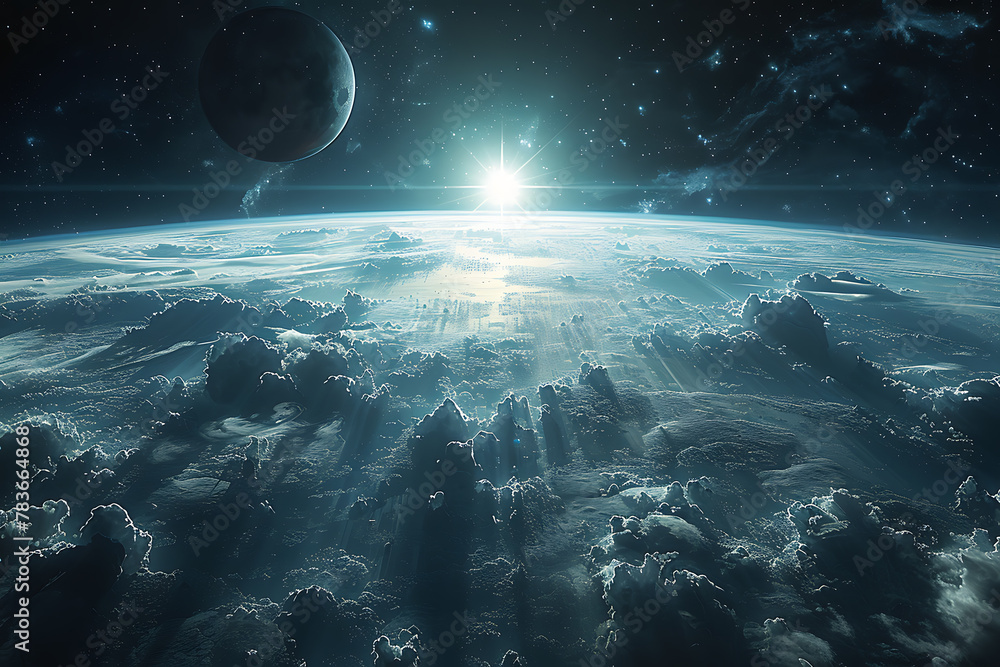 Stunning digital artwork of deep space, featuring a captivating blend ...