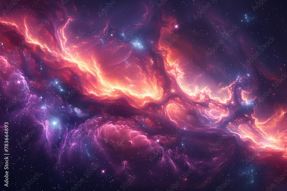 Stunning digital artwork of deep space, featuring a captivating blend ...